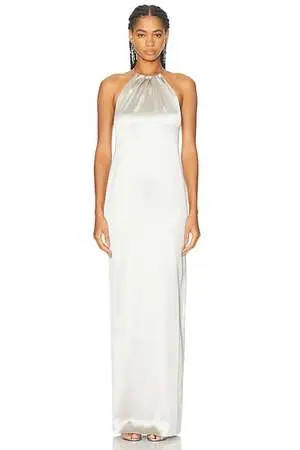 Ralph Lauren Corra Stretch Satin Evening Dress