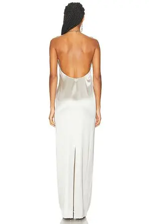 Ralph Lauren Corra Stretch Satin Evening Dress