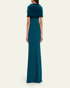 Badgley Mischka A-line Sweetheart Gown With Velvet Cape