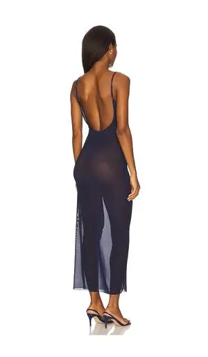 WeWoreWhat Mesh Scoop Maxi Slip Dress