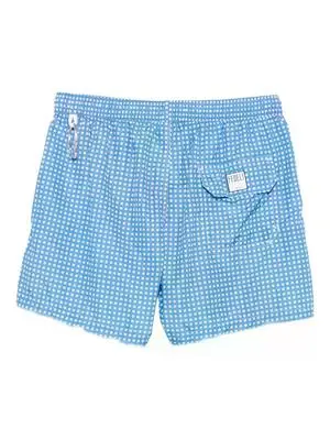 Fedeli Madeira Geometric-pattern Swim Shorts - Blue