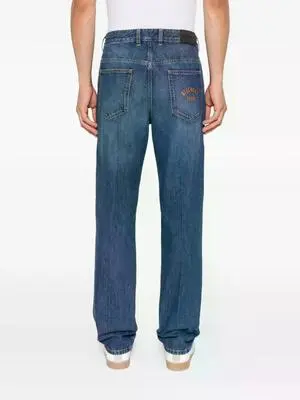 Givenchy Logo-embroidered Straight Leg Jeans - Blue