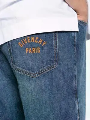 Givenchy Logo-embroidered Straight Leg Jeans - Blue