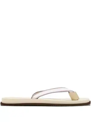 Brunello Cucinelli Striped Thong Sandals - Neutrals