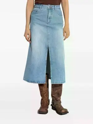 A.p.c. Front-slit Denim Skirt - Blue