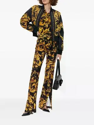 Versace Barocco-print Split-hem Trousers