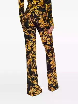 Versace Barocco-print Split-hem Trousers