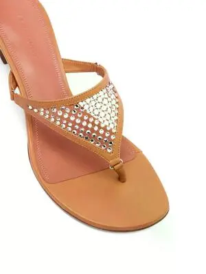 Amina Muaddi 45mm Cameron Crystal-embellished Leather Sandals
