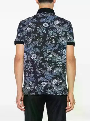 Etro Floral-print Polo Shirt - Blue