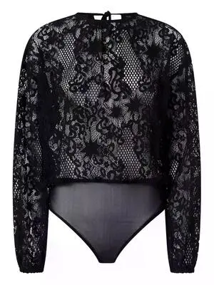 Pinko Lace Pattern Long-sleeve Bodysuit