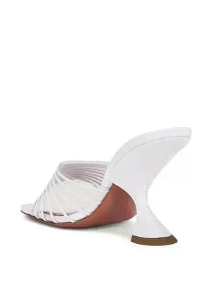 Amina Muaddi Sculpted-heel Strap Mules