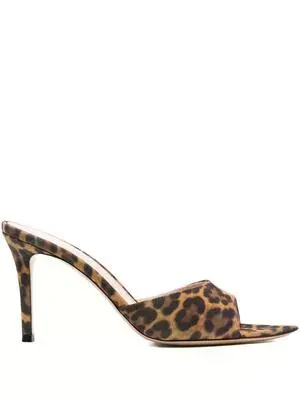 GIANVITO ROSSI 90mm Leopard Print Mules