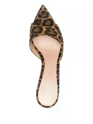 GIANVITO ROSSI 90mm Leopard Print Mules