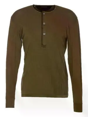 TOM FORD Ribbed Henley Polo Shirt