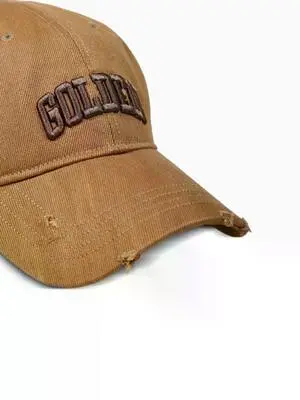 GOLDEN GOOSE Logo-embroidered Distressed Cap
