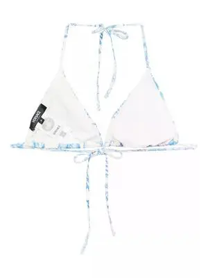 Versace Graphic-print Triangle Bikini Top - White
