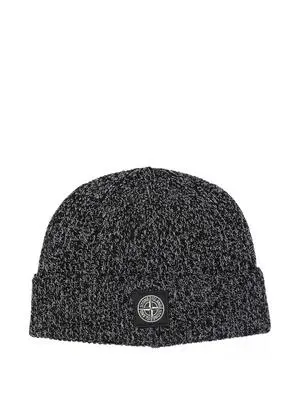 Stone Island Logo-patch Beanie - Black