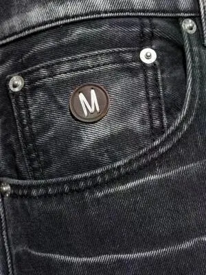 Moschino Logo-plaque Faded-wash Jeans