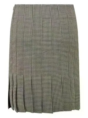 FERRAGAMO Gingham Pleated Mini Skirt
