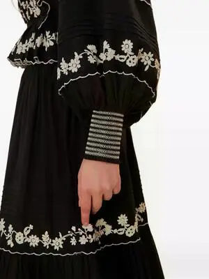 Farm Rio Embroidered Ruffled Top