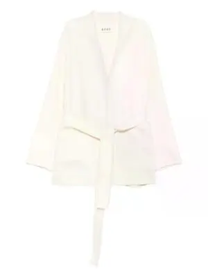 RÓHE Belted Wool Jacket - White