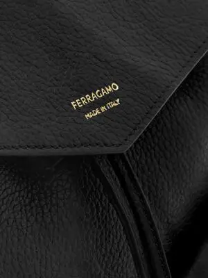 FERRAGAMO Mini Leather Backpack - Black