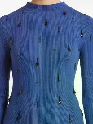 PENNYBLACK Ribbed Embellished Sweater - Blue
