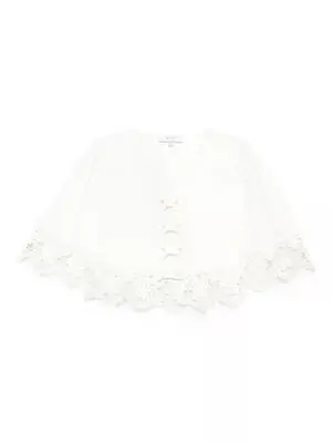 Sea Lace-trimmed Blouse - White