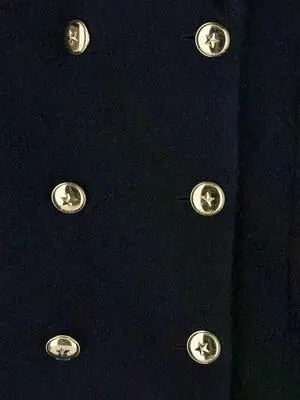 Pinko Double-breasted Coat With Embellished Cuffs - Blue