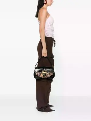 Just Cavalli Leopard-print Shoulder Bag With Snake Buckle