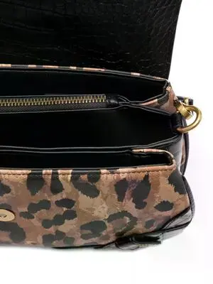 Just Cavalli Leopard-print Shoulder Bag With Snake Buckle