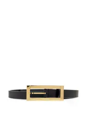 Dsquared2 Leather Belt With Rectangular Buckle