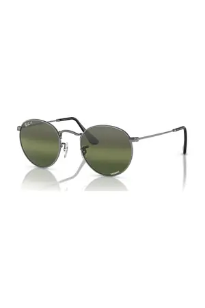 Ray-ban Ray-Ban Round Metal Chromance Sunglasses Green