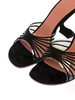 Amina Muaddi 90mm Mookie Suede Sandals