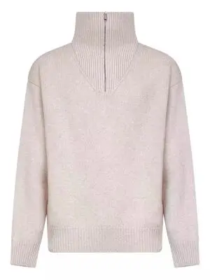 AUTRY Zip Neck Ribbed Sweater