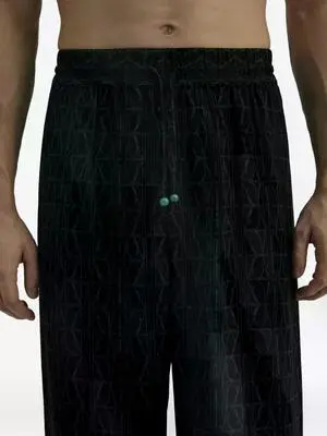 DOMAINE DES ARTISTES Lion-embellished Patterned Trousers - Black