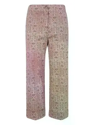 PIERRE-LOUIS MASCIA Geometric-print Wool Trousers