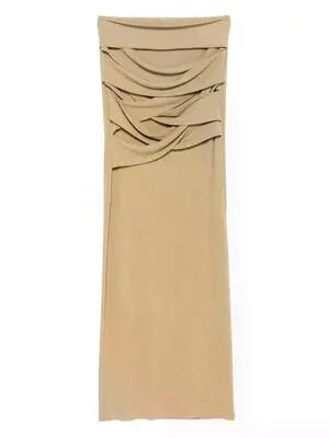 Nanushka Draped-panel Maxi Skirt - Neutrals