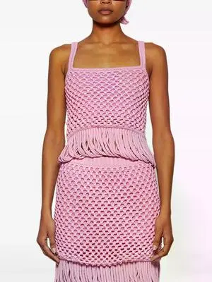 DIOTIMA Loop Fringe Knit-mesh Tank Top