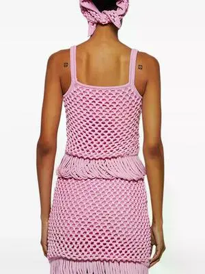 DIOTIMA Loop Fringe Knit-mesh Tank Top