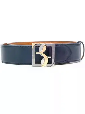 BILLIONAIRE Logo-buckle Leather Belt - Blue