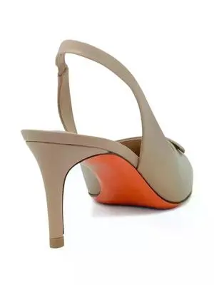 Santoni 65mm Slingback Leather Pumps