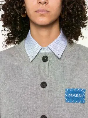 Marni Button-fastening Logo-patch Cardigan