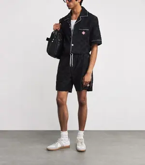 Casablanca Towelling Monogram Shirt - Black