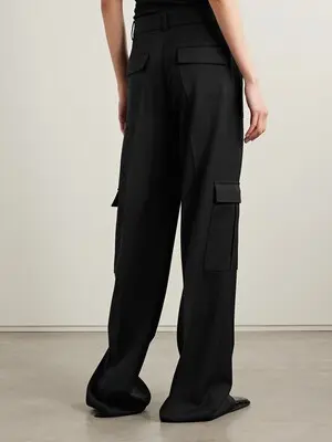 Veronica De Piante Etta Grain De Poudre Wool Wide-leg Pants