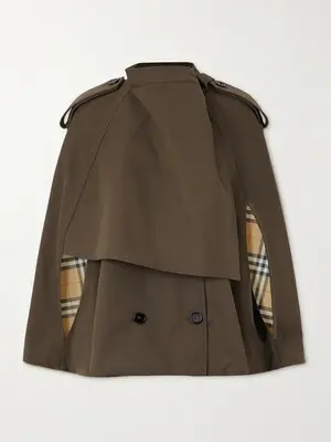 Burberry Double-breasted Cotton-gabardine Cape