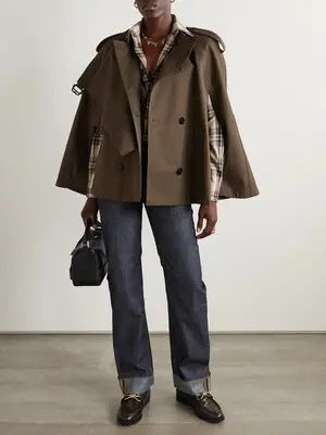 Burberry Double-breasted Cotton-gabardine Cape