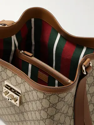 Gucci Padlock Large Leather-trimmed Printed Coated-canvas Shoulder Bag