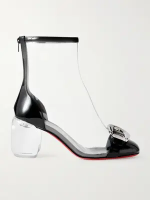 CHRISTIAN LOUBOUTIN Patent Leather-trimmed Pvc Ankle Boots - Black