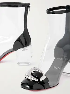 CHRISTIAN LOUBOUTIN Patent Leather-trimmed Pvc Ankle Boots